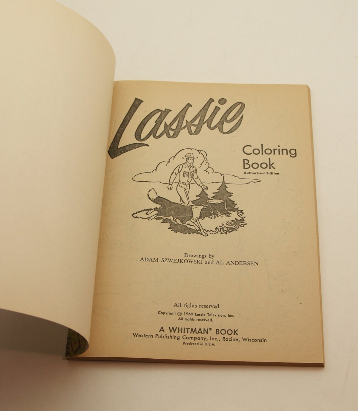 Vintage 1969 Unused Lassie Coloring Book | Etsy