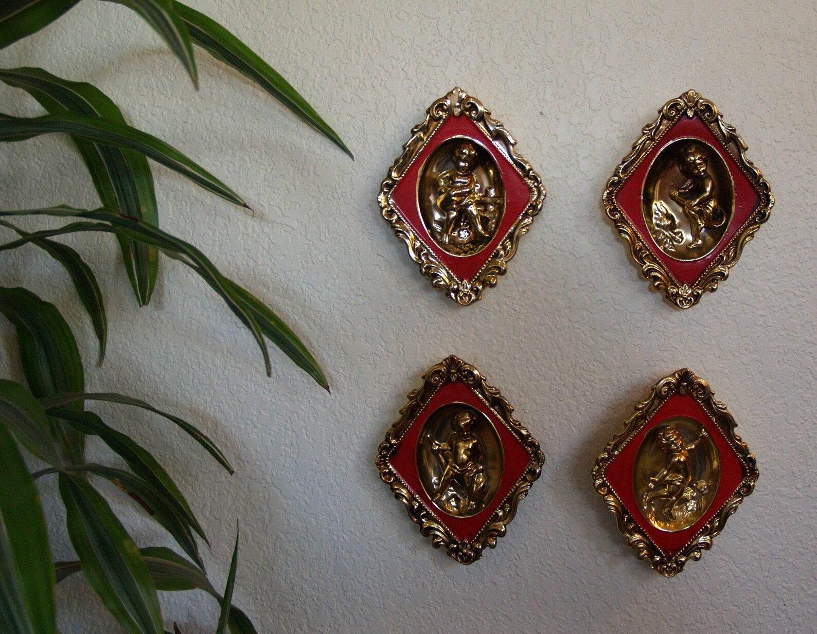Four Ardco Hollywood Regency Cherub Wall Plaques With Original - Etsy