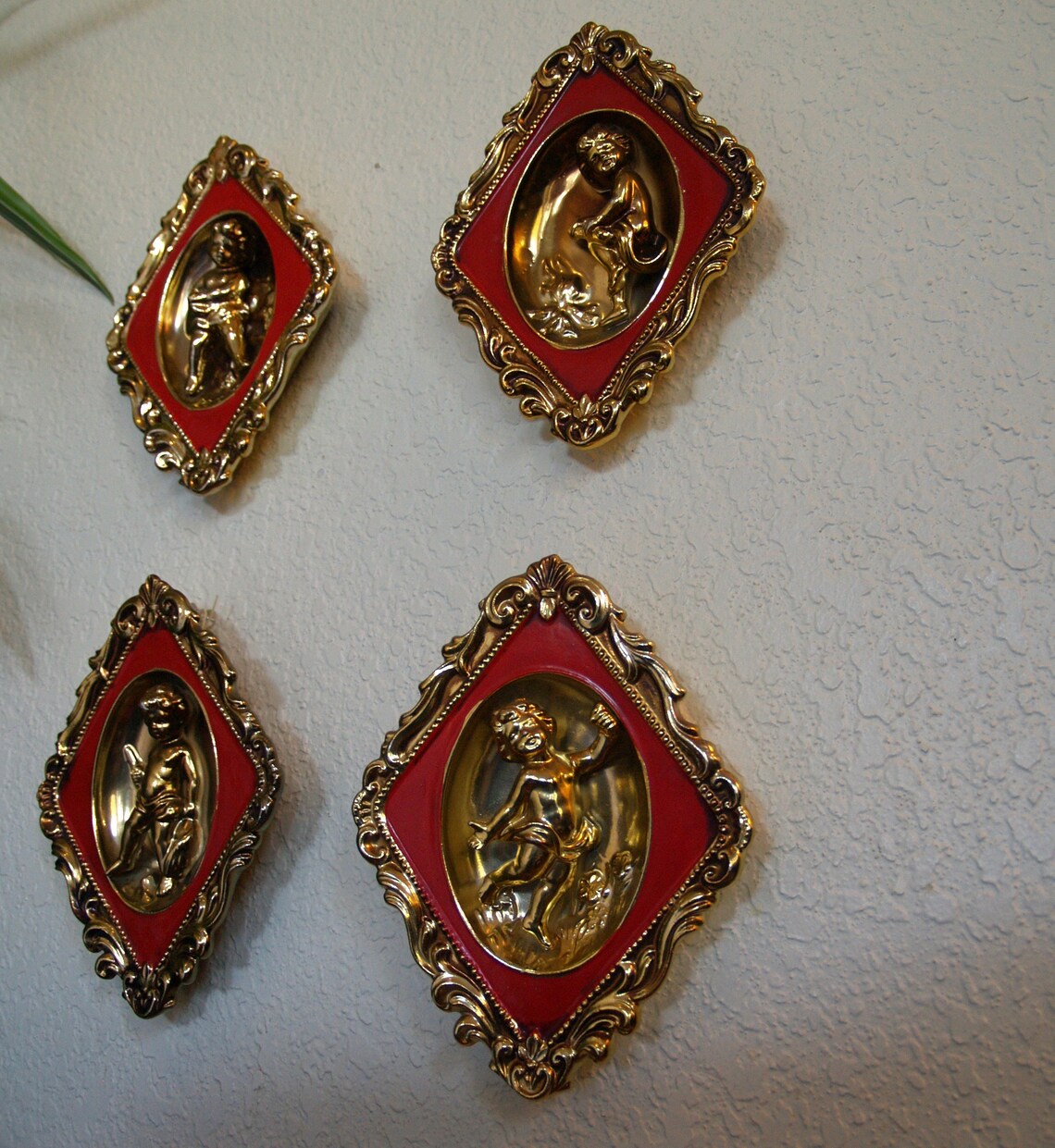 Four Ardco Hollywood Regency Cherub Wall Plaques With Original - Etsy