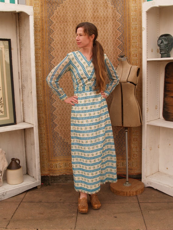 Vintage Seventies Maxi Pioneer Dress Small - Gem