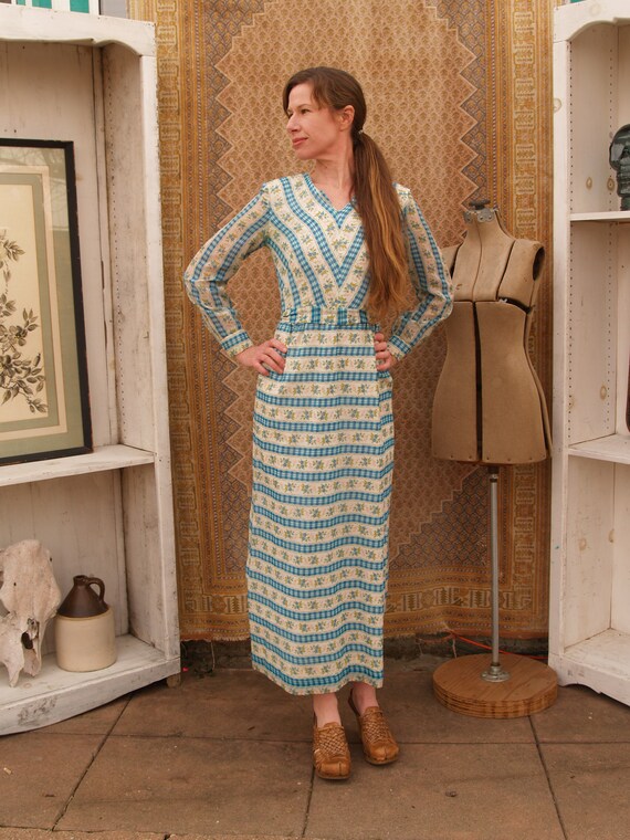 Vintage Seventies Maxi Pioneer Dress Small - Gem