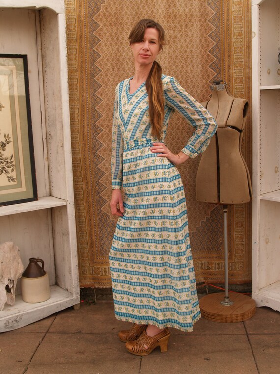 Vintage Seventies Maxi Pioneer Dress Small - Gem