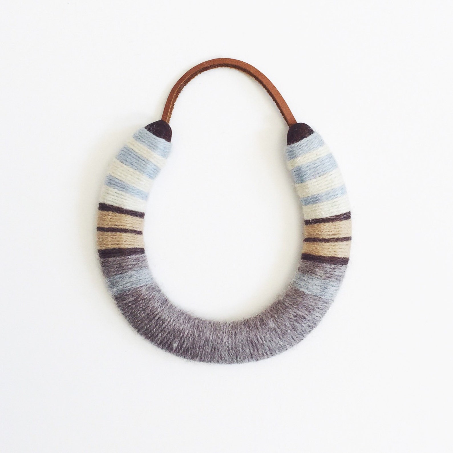 Neutral Lucky Yarn Bombed Horseshoe Neutral Blue | Etsy