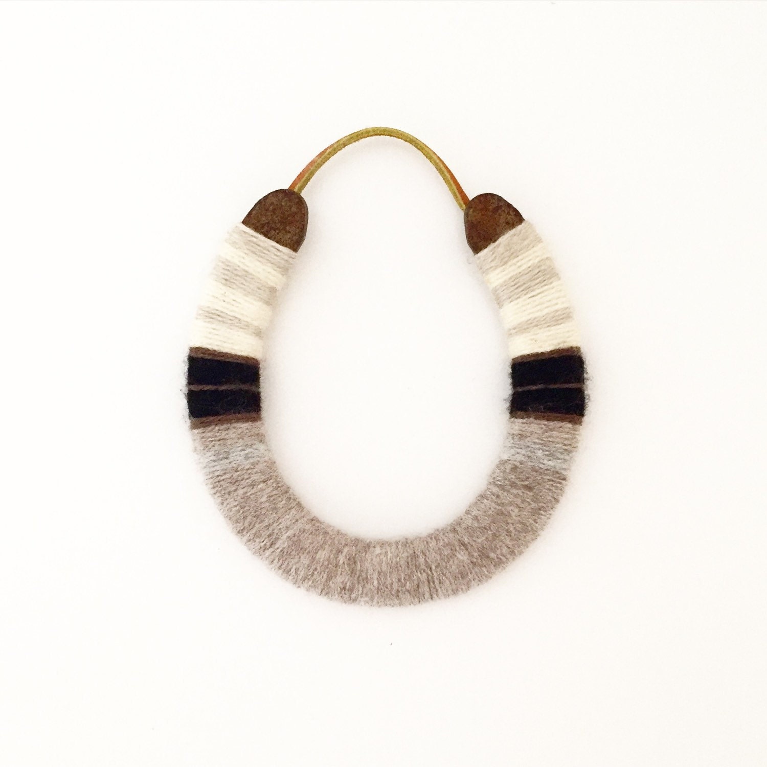 Neutral Lucky Yarn Wrapped Horseshoe Shades of Grey - Etsy