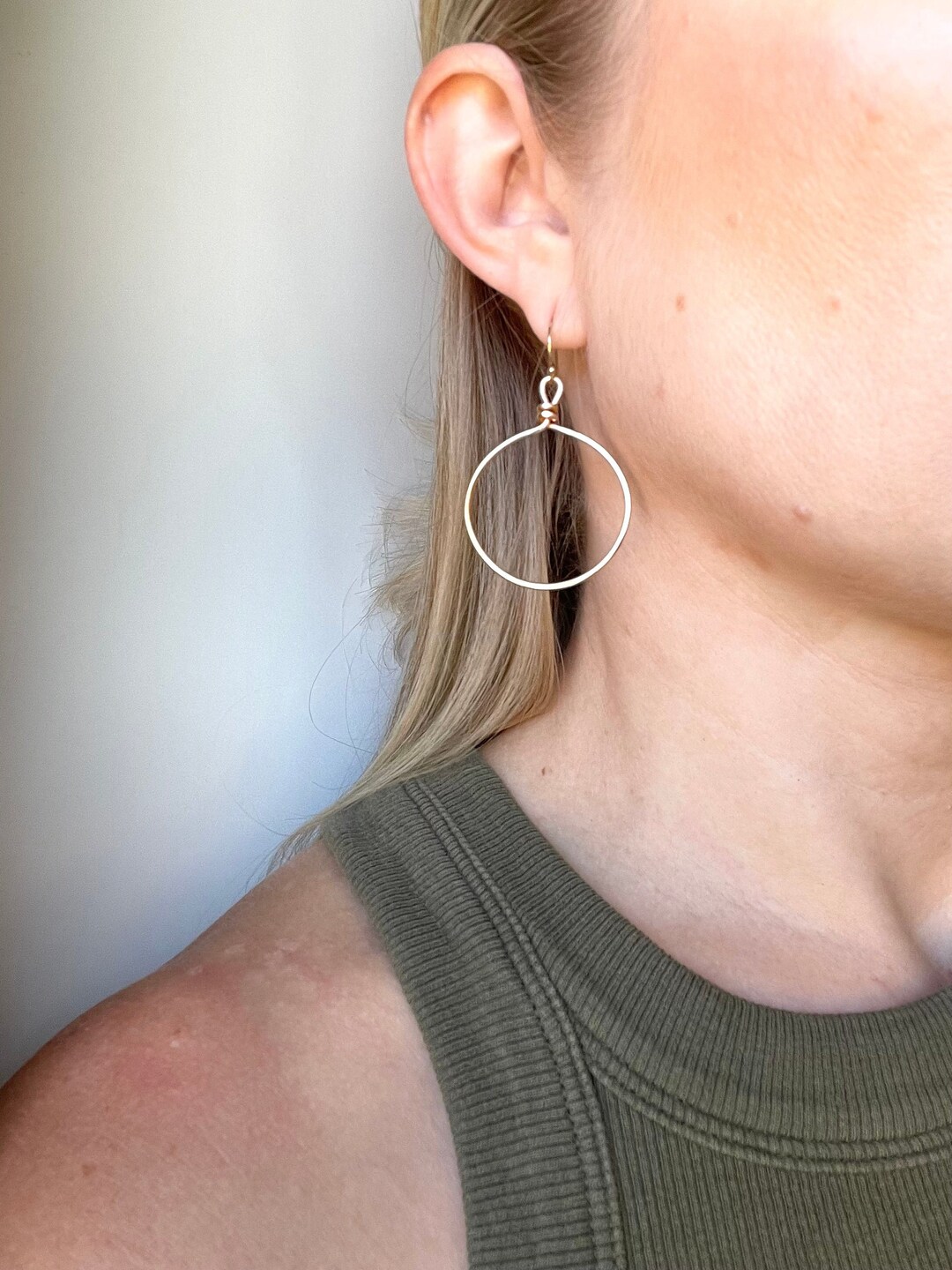 Hammered Gold Hoops, One Inch Gold Hoops, 1 Hoops, Large Gold Hoops ...