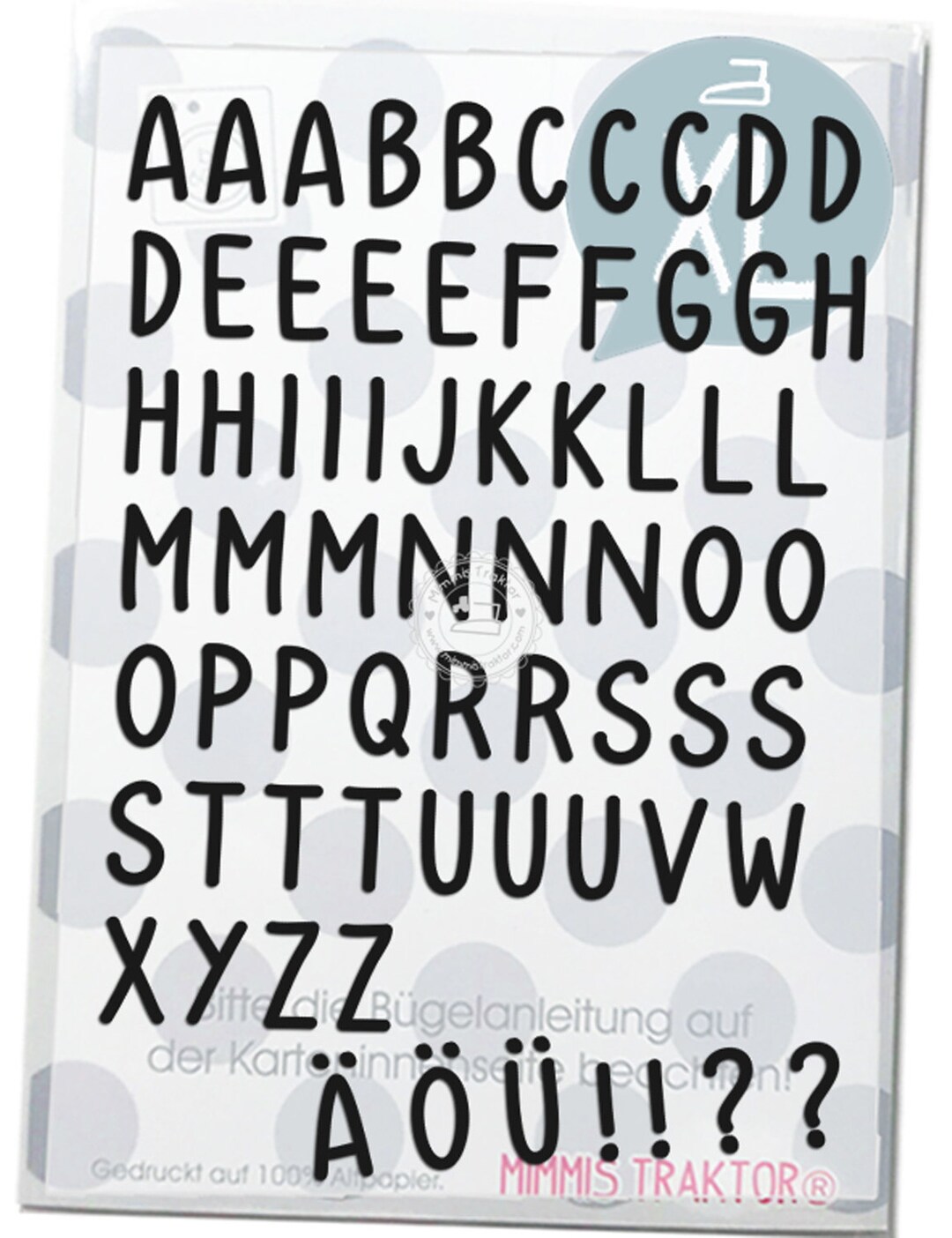 Bügelbild Buchstaben Abc 3 Cm Kids Alphabet Flockfolie Aufbügler ...
