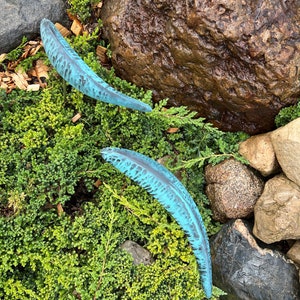 Verdigris Bronze Sculpture Garden Fish Handmade Welded Metal Art Green ...