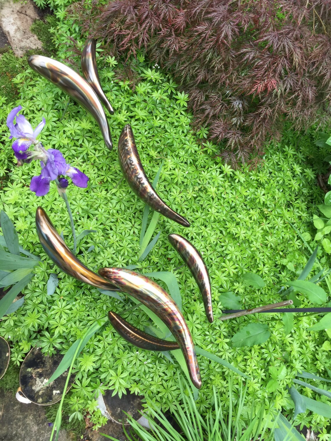 Bronze Sculpture Garden Fish Handmade Welded Metal Art Patina - Etsy