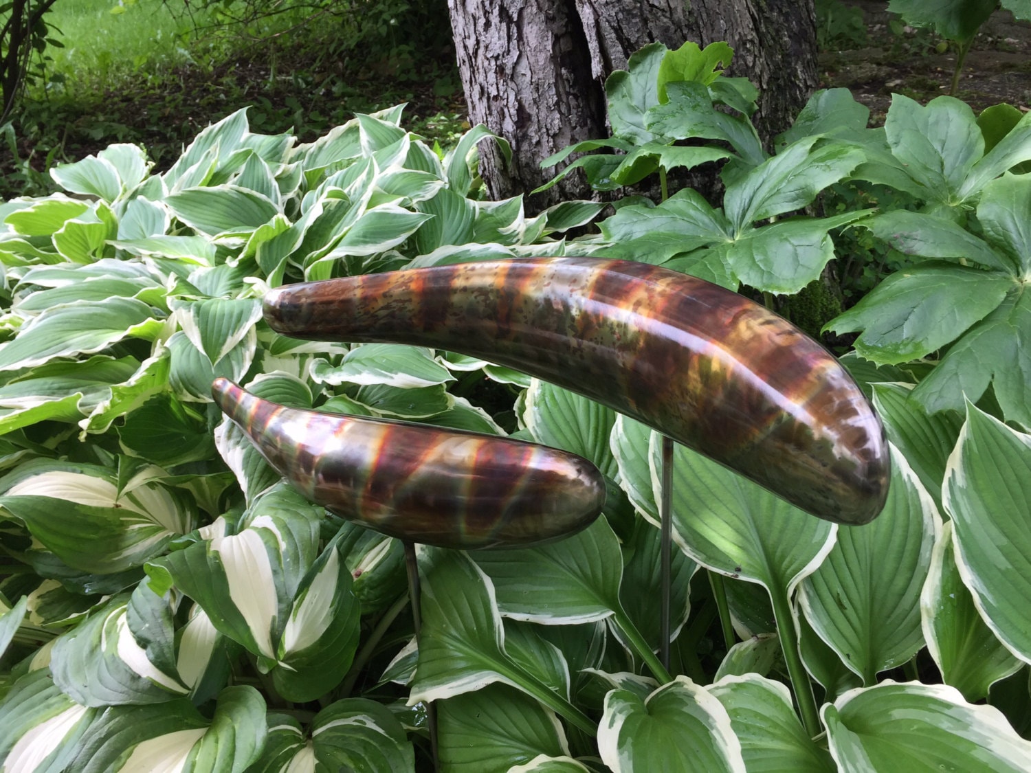 Garden Fish Sculpture Stainless Steel Handmade Welded Metal Patina ...