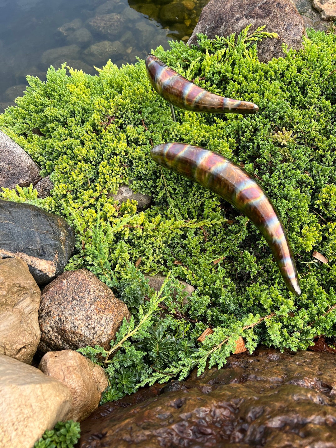 Garden Fish Sculpture Stainless Steel Handmade Welded Metal Patina ...