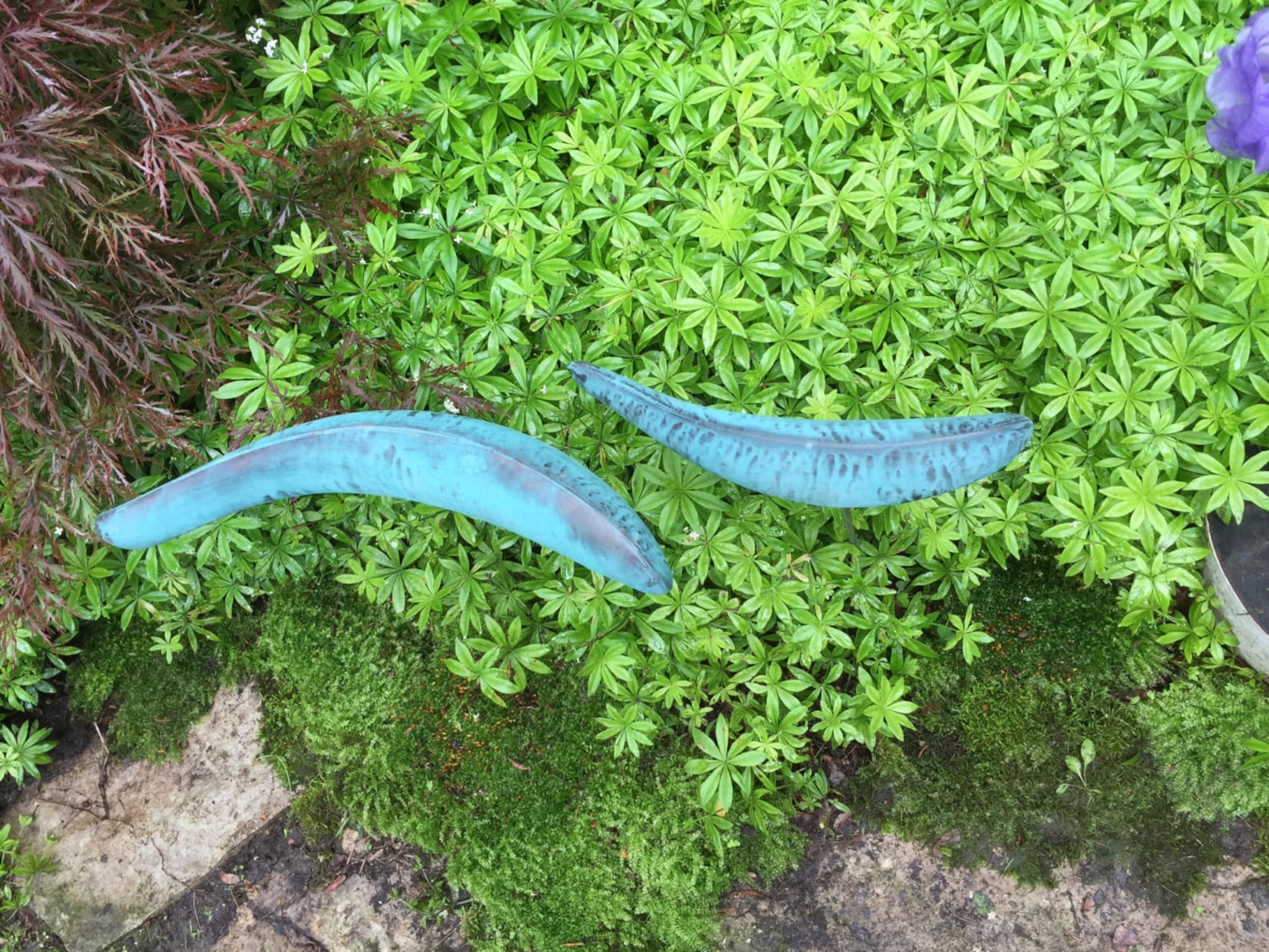 Verdigris Bronze Sculpture Garden Fish Handmade Welded Metal Art Green ...