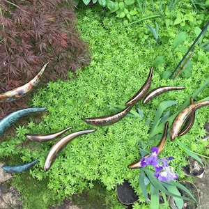 Bronze Sculpture Garden Fish Handmade Welded Metal Art Heat Patina ...