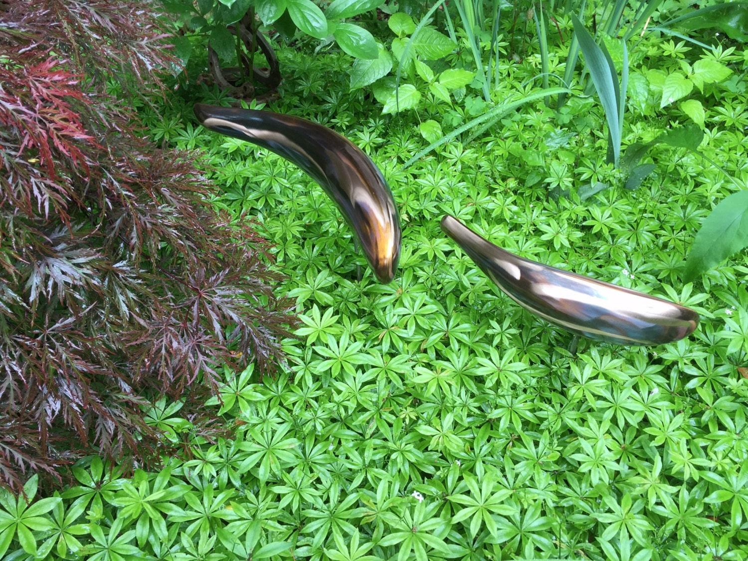 Bronze Sculpture Garden Fish Handmade Welded Metal Art Patina Outdoor ...