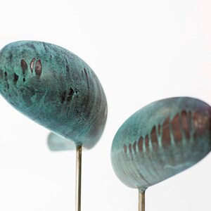 Verdigris Bronze Sculpture Garden Fish Handmade Welded Metal Art Green ...