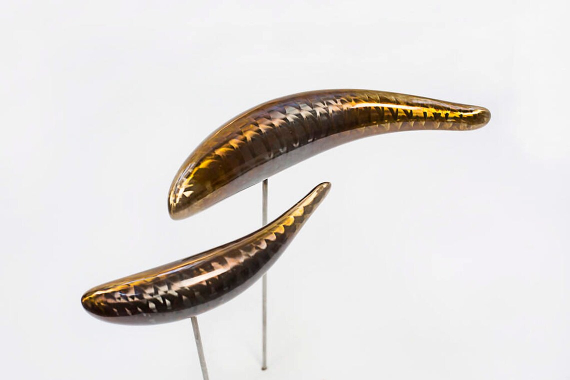 Bronze Sculpture Garden Fish Handmade Welded Metal Art Heat Patina ...
