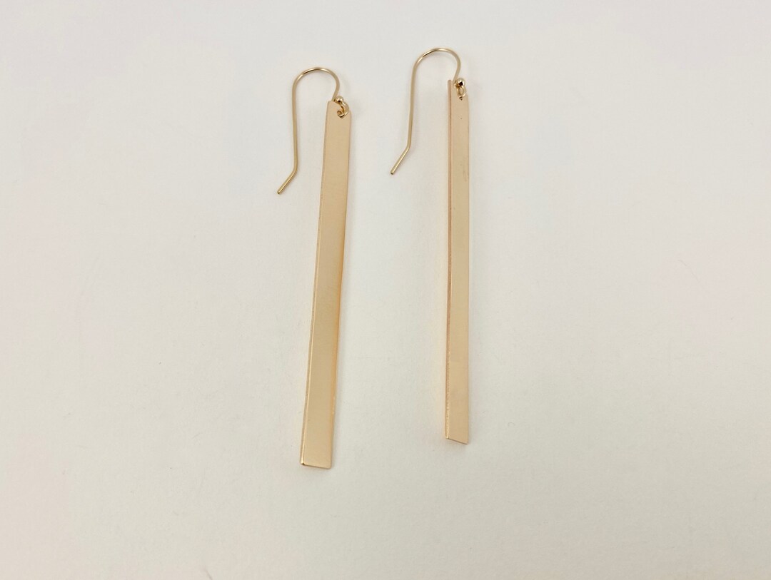 Long Line Earrings Long Gold Earrings - Etsy