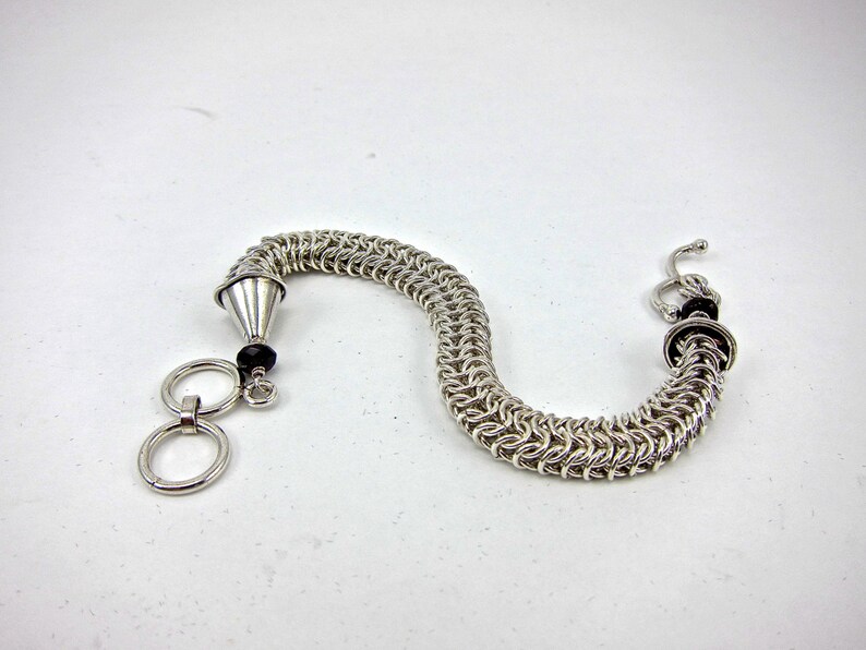 Sterling silver chain mail bracelet in the tetrahedron pattern | Etsy