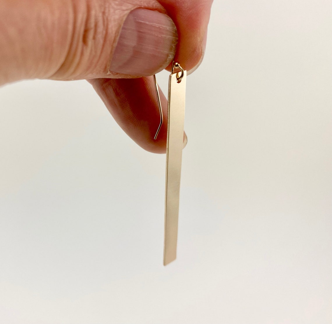 Long line earrings long gold earrings | Etsy