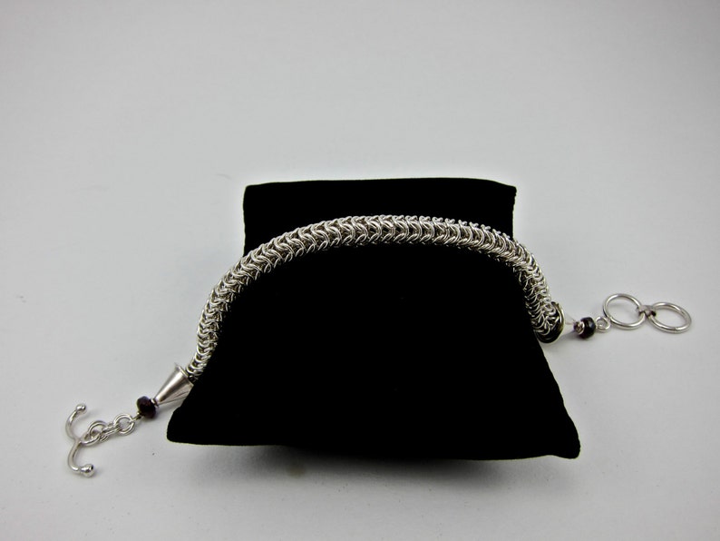 Sterling silver chain mail bracelet in the tetrahedron pattern | Etsy