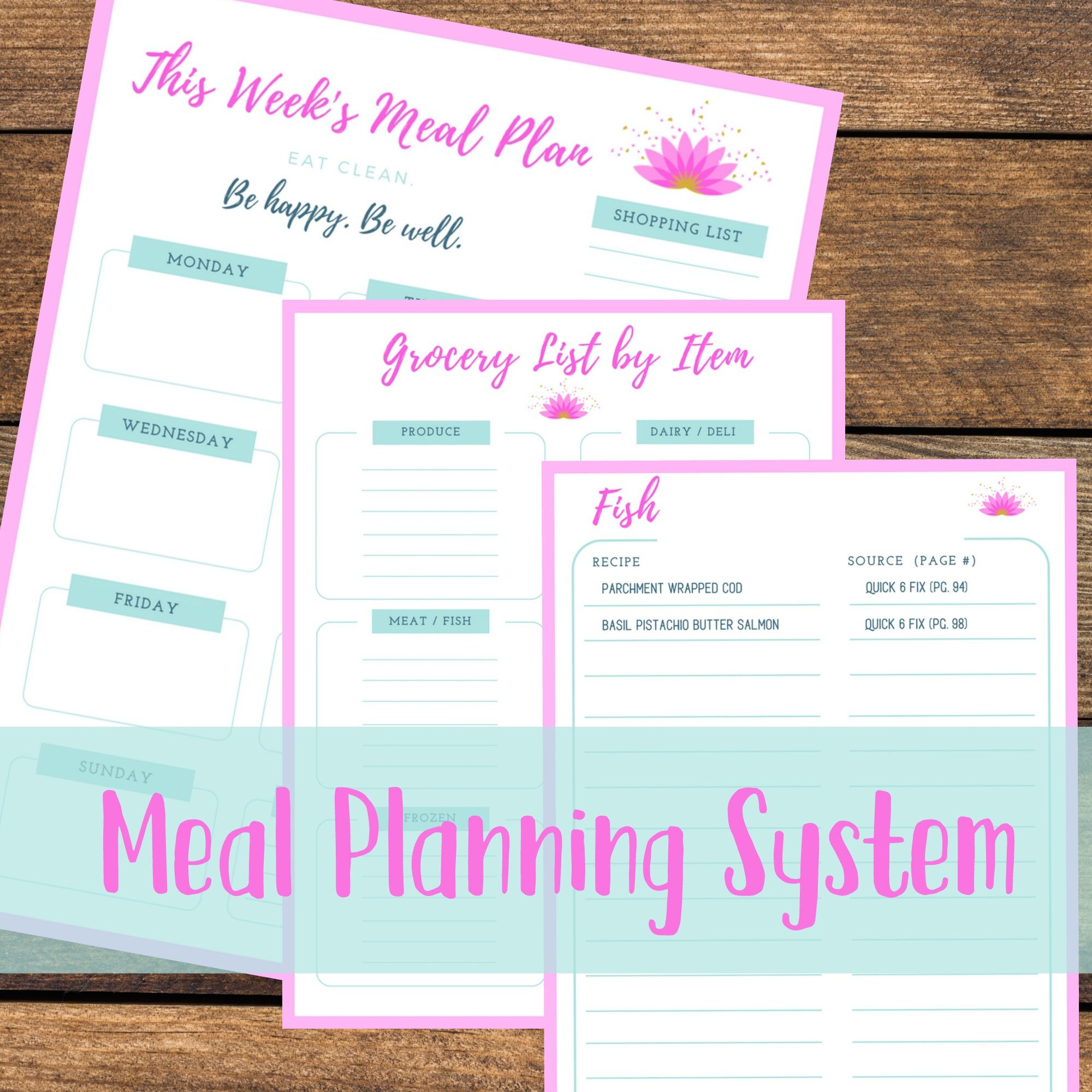 Meal Planning BUNDLE | Grocery List | Food Inventory | Recipe Index ...