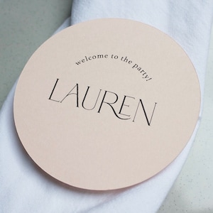 Wedding Place Cards, Round Place Cards, Wedding Placecard Coasters ...