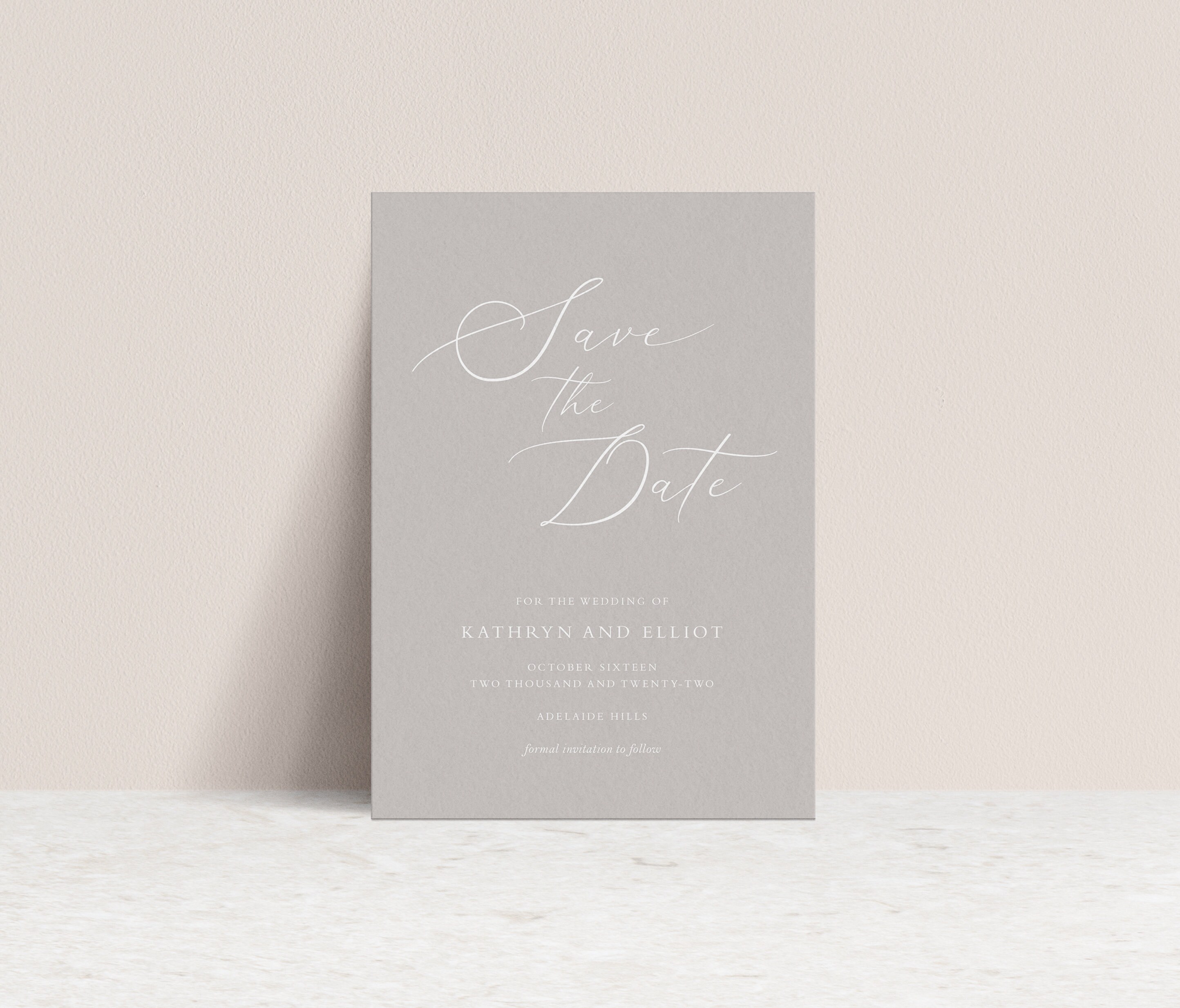 Save the Date White Ink Print. Calligraphy Style ADELAIDE - Etsy