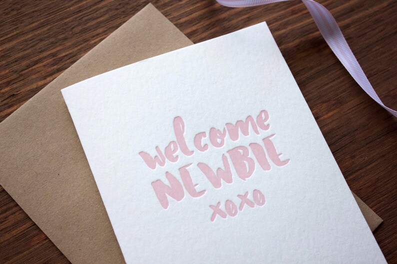 Baby Card Welcome Newbie Letterpress Baby Card - Etsy