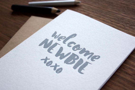 Baby Card Welcome Newbie Letterpress Baby Card | Etsy