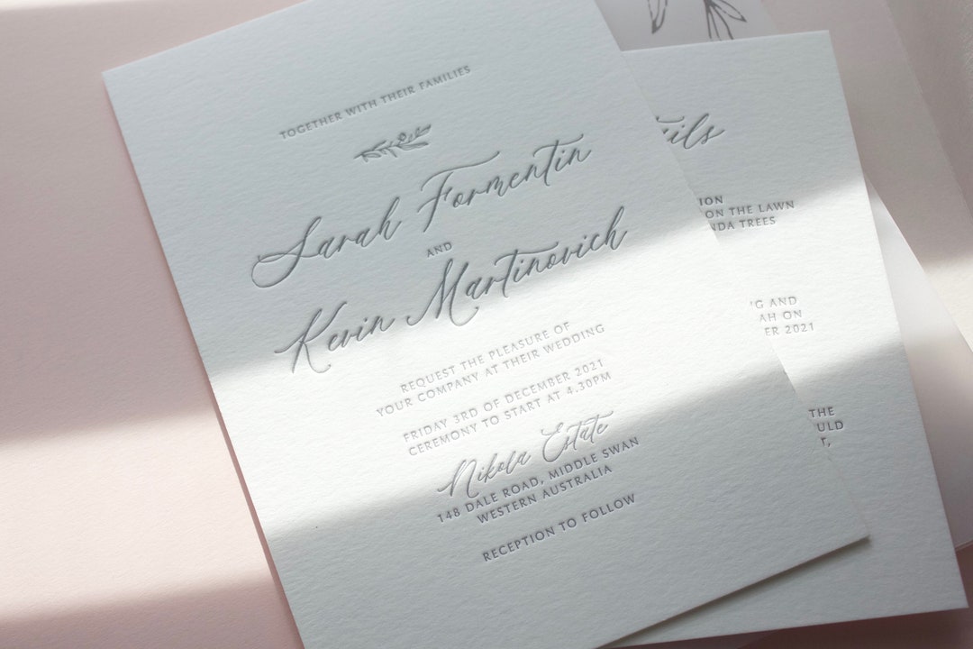 Wedding Invitations Printed or Letterpress Wedding Invitations ...