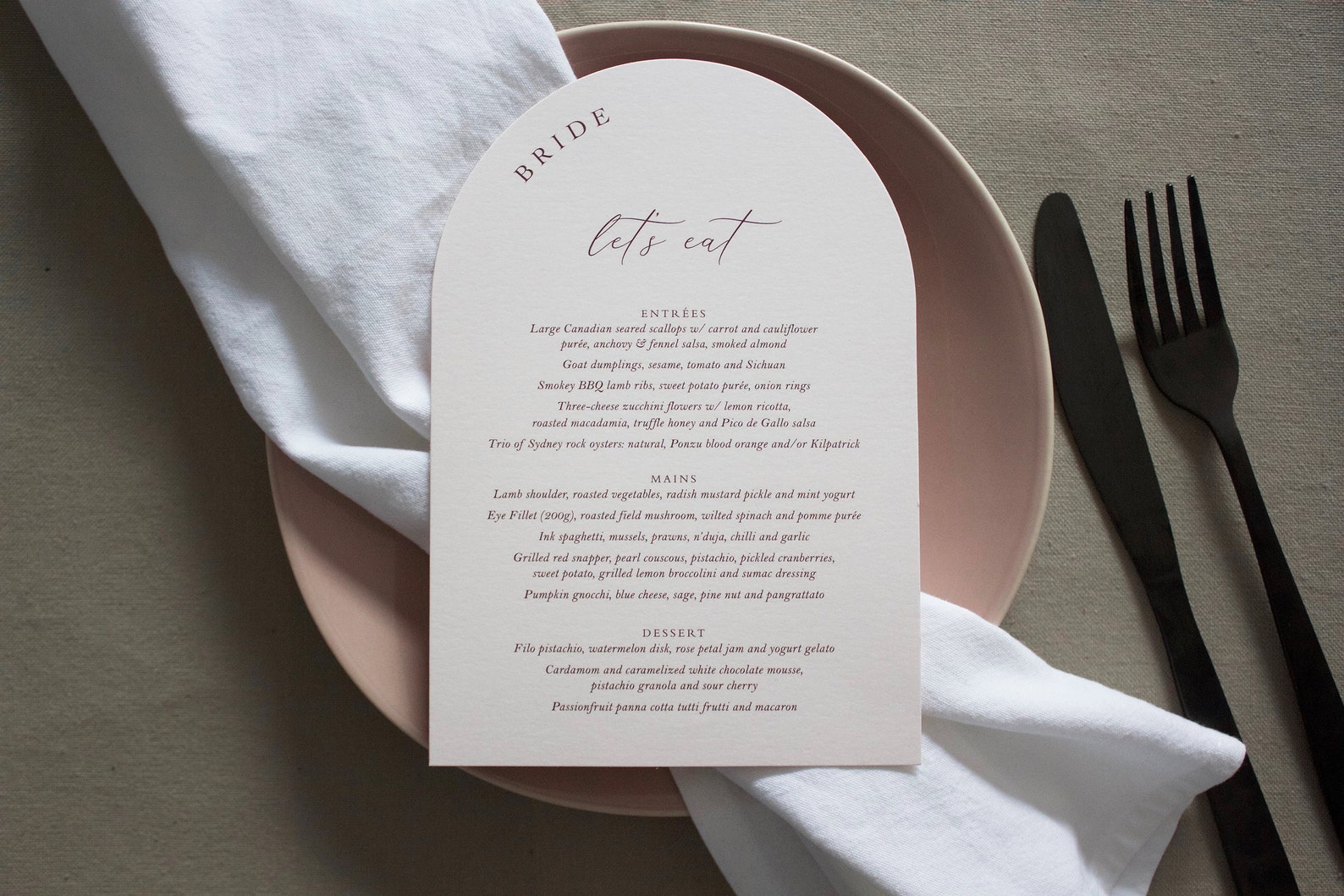 Wedding Menus, Printed Menus, Arch With Names, Personalised Menus ...