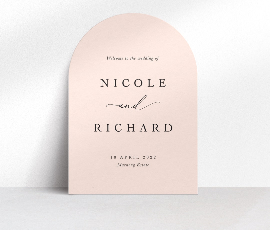 Wedding Welcome Sign A1 Arch Shape, Engagement Sign, Birthday Sign ...