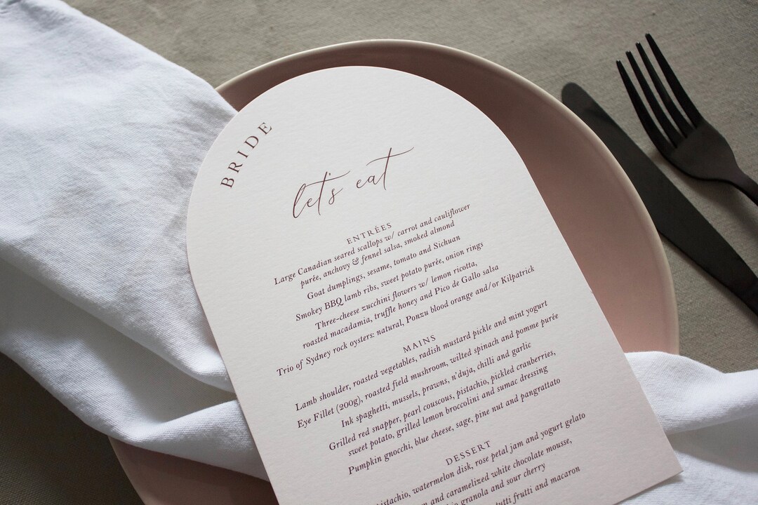 Wedding Menus, Printed Menus, Arch With Names, Personalised Menus ...