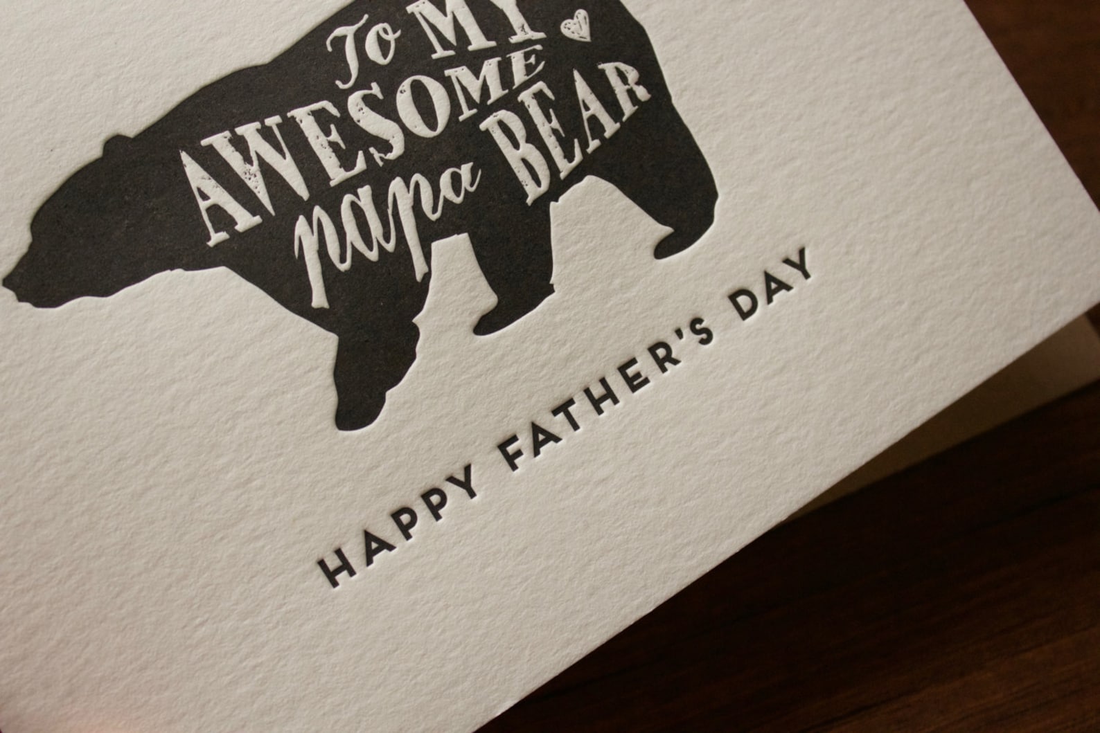 Papa Bear Father's Day Card Letterpress | Etsy