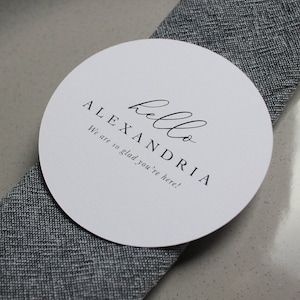 Round Place Cards, Wedding Placecard Coasters, Modern Round Placecard ...