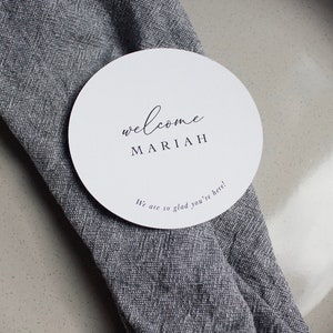 Round Place Cards, Wedding Placecard Coasters, Modern Round Placecard ...