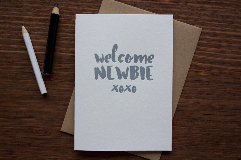 Baby Card Welcome Newbie Letterpress Baby Card - Etsy