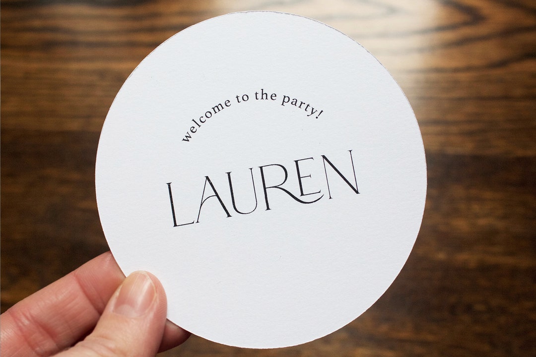 Wedding Place Cards, Round Place Cards, Wedding Placecard Coasters ...