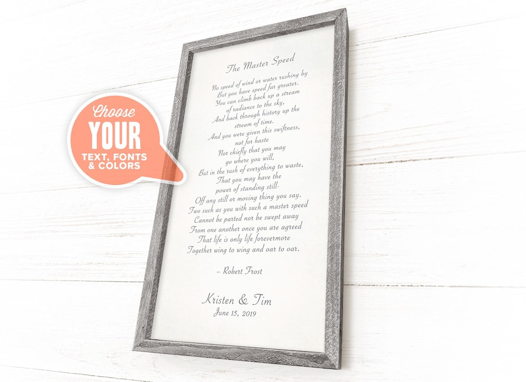 Framed Wedding Poem Gift, Personalized Poem, Anniversary Gift, Love ...