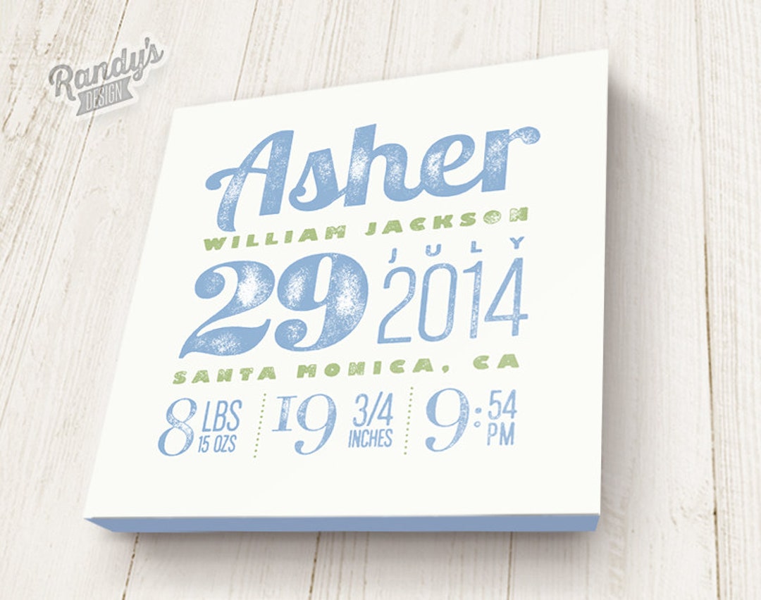 Personalized Birth Announcement, Custom Canvas Art With Baby Name, You ...