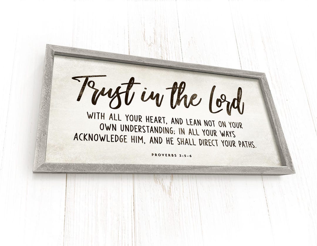 Trust in the Lord, Bible Verse Sign, Proverbs 3 5 6, College Dorm Decor ...