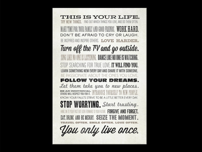 This is Your Life Sign Inspirational Quote College - Etsy