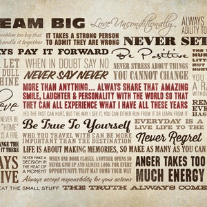 Custom Typography Word Art on Canvas Personalized Quotes | Etsy