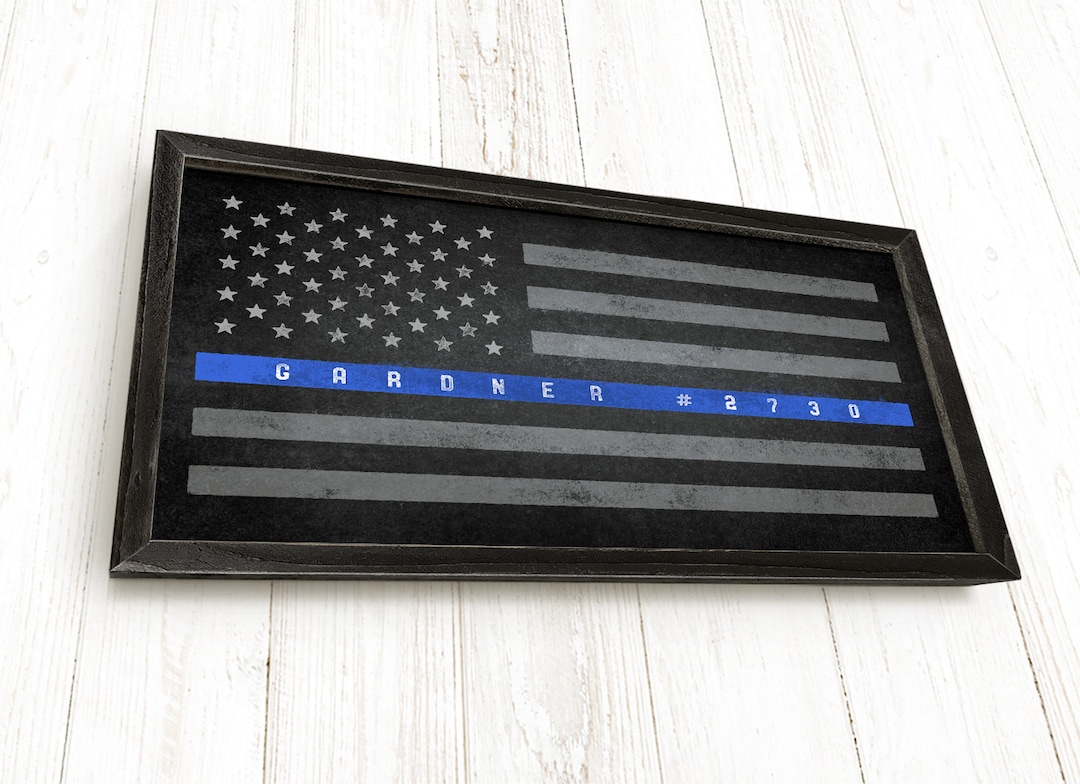 Personalized Police Officer Gift, Thin Blue Line Sign, Police ...
