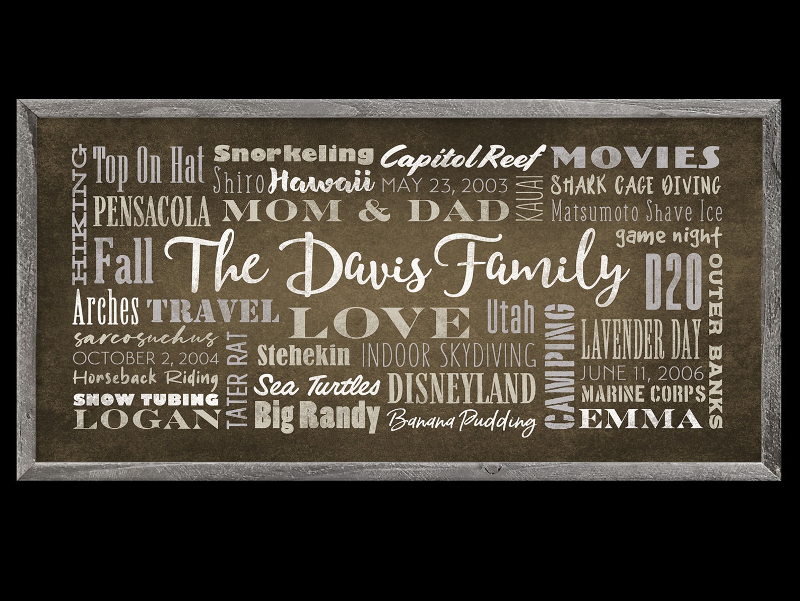 Custom Family Name Sign Family Word Art Sign Word Art | Etsy