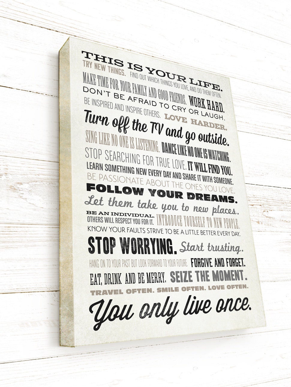 This Is Your Life Sign Inspirational Quote College | Etsy