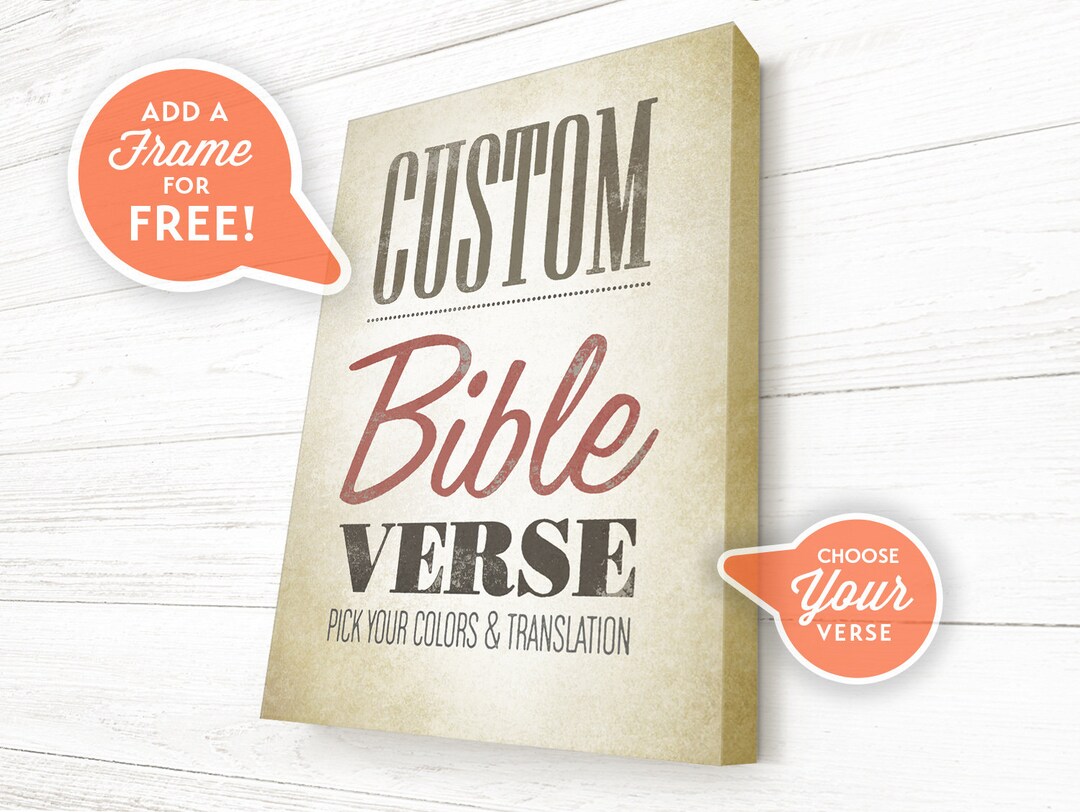 Custom Bible Verse on Canvas, Scripture Wall Art, Christian Gift, Bible ...
