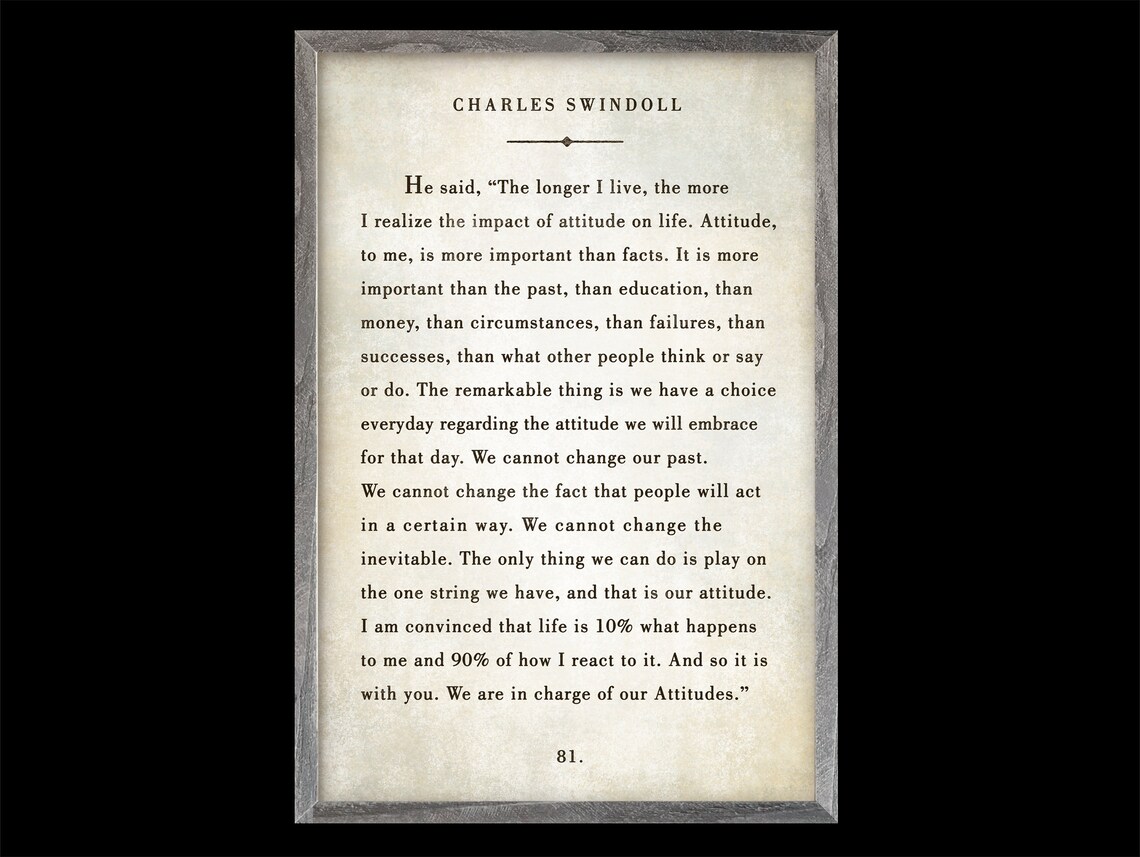 Charles Swindoll Attitude Quote Book Quote Sign Farmhouse | Etsy