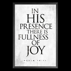 Framed Bible Verse Wall Art, in His Presence There is Fullness of Joy ...
