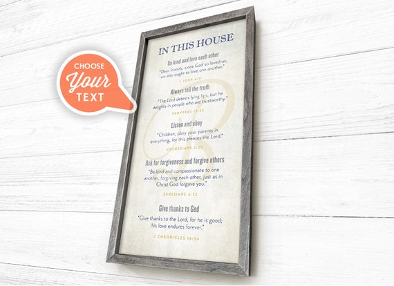 Christian Family Sign Family Values Sign Custom Framed Wood - Etsy