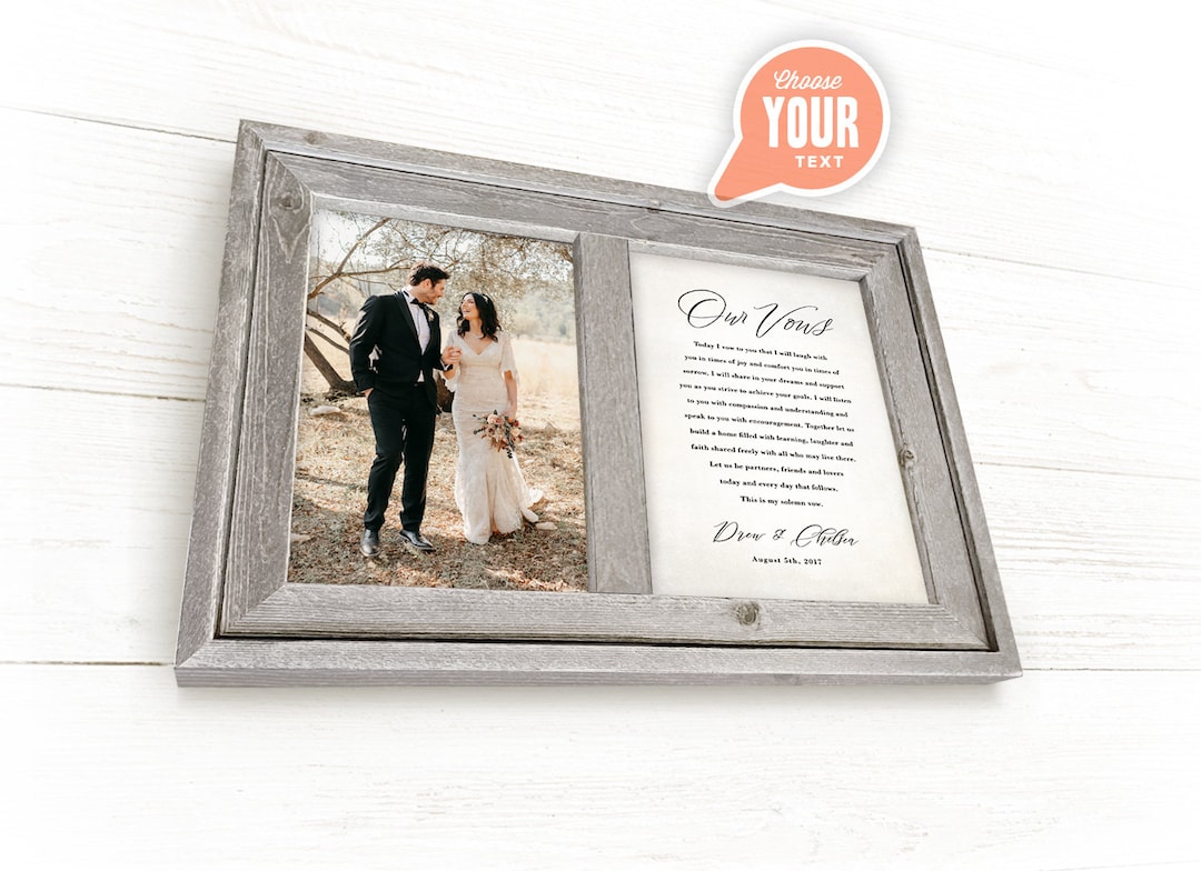 Custom Framed Wedding Vows, Our Vows, Framed Wedding Photo, Wedding ...